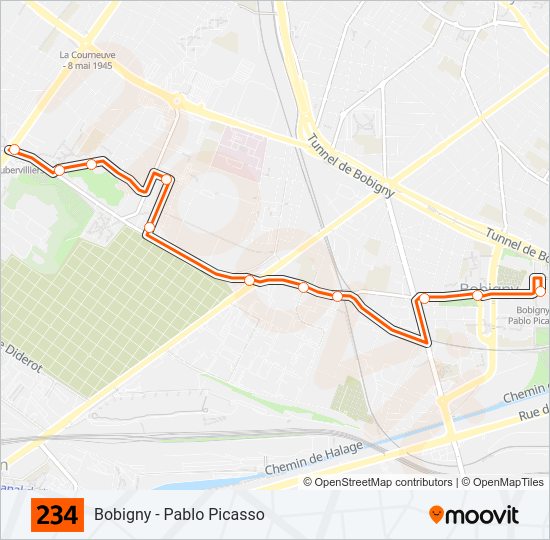 234 Route: Schedules, Stops & Maps - Bobigny - Pablo Picasso (Updated)