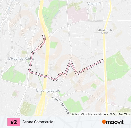 v2 Route: Schedules, Stops & Maps - Centre Commercial (Updated)