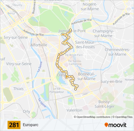 281 Itinéraire: Horaires, Arrêts & Plan - Europarc (mis à jour)