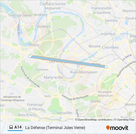 a14 Route: Schedules, Stops & Maps - La Défense (Terminal Jules Verne ...