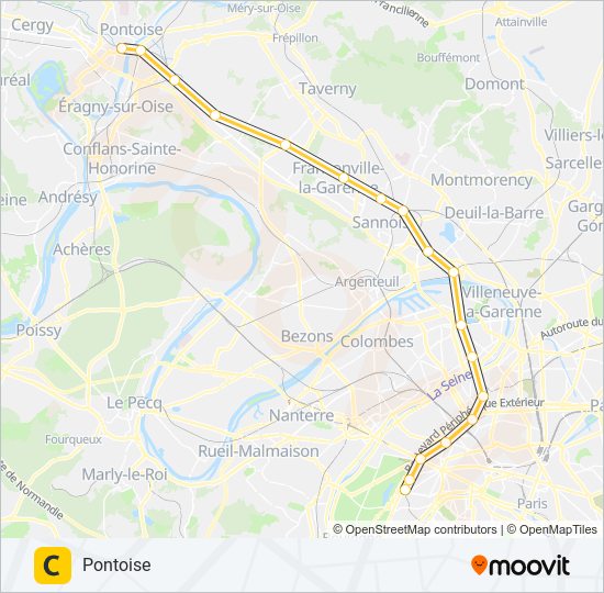 c Route: Schedules, Stops & Maps - Pontoise/ Saint-Quentin-en-Yvelines ...