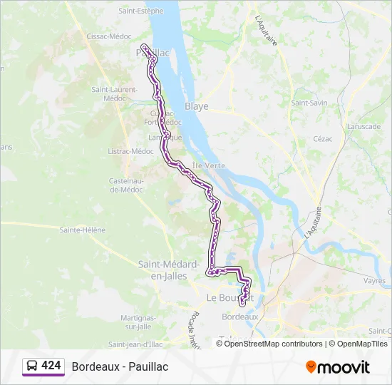 424 Itinéraire: Horaires, Arrêts & Plan - Bordeaux - Pauillac (mis à jour)