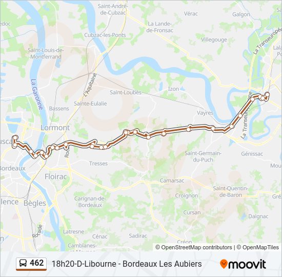 462 Route: Schedules, Stops & Maps - 18h20-D-Libourne - Bordeaux Les ...