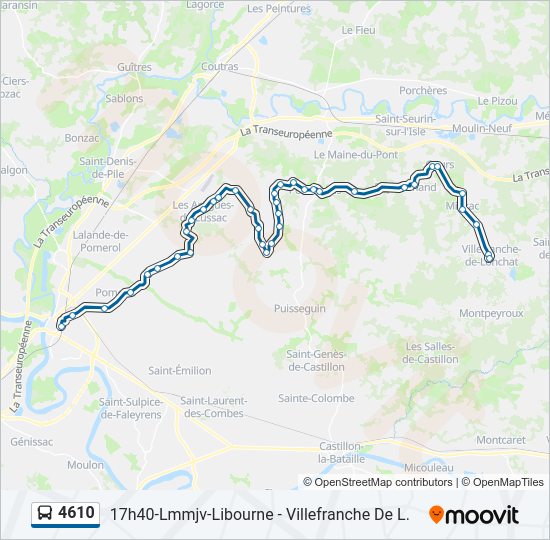 4610 Route: Schedules, Stops & Maps - 17h40-Lmmjv-Libourne ...