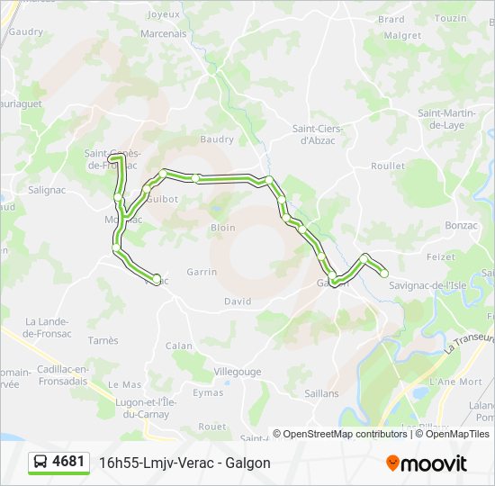 Línea 4681: horarios, paradas y mapas - 16h55-Lmjv-Verac - Galgon ...