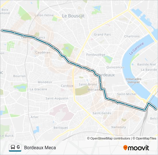 G Itinéraire: Horaires, Arrêts & Plan - Bordeaux Meca (mis à jour)