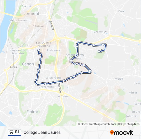 S1 Route: Schedules, Stops & Maps - Collège Jean Jaurès (Updated)