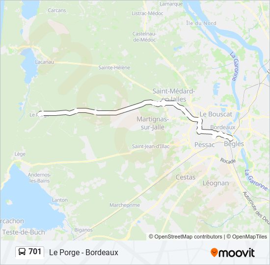 701 Route: Schedules, Stops & Maps - Le Porge - Bordeaux (Updated)