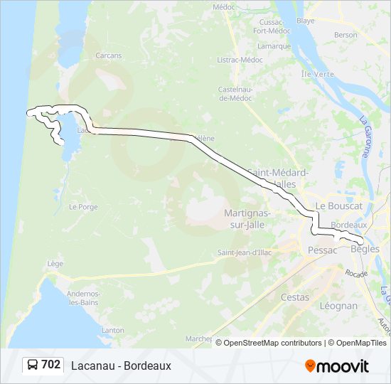 702 Route: Schedules, Stops & Maps - Lacanau - Bordeaux (Updated)