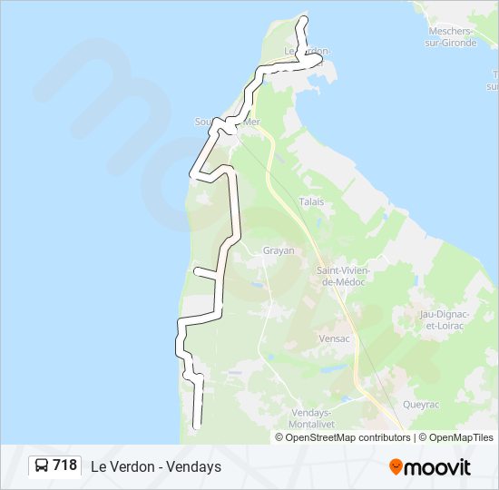 718 Route: Schedules, Stops & Maps - 19h00-Lmmjvs-Le Verdon - Vendays ...