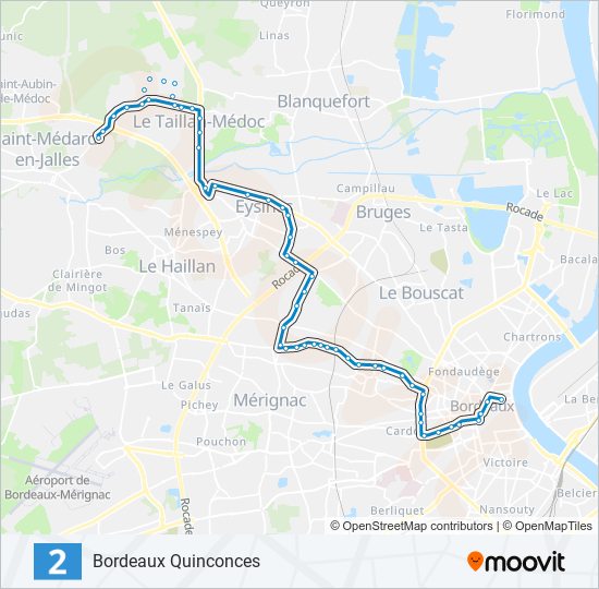 2 Itinéraire: Horaires, Arrêts & Plan - Bordeaux Quinconces (mis à jour)