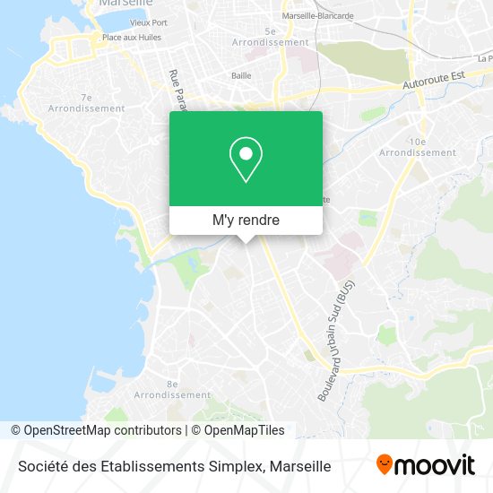 Comment aller à Société des Etablissements Simplex à Marseille, 8e Arrondissement en bus ou métro