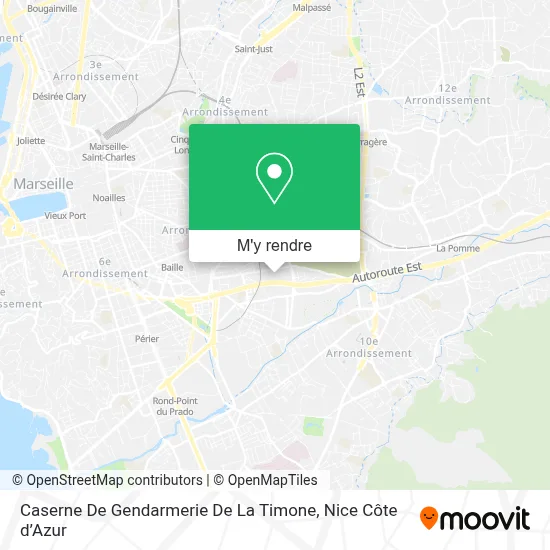 Comment aller à Caserne De Gendarmerie De La Timone à Marseille en bus ...