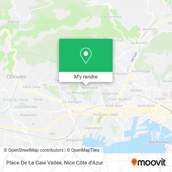 Comment aller à Place De La Gaie Vallée à Toulon en bus ou train