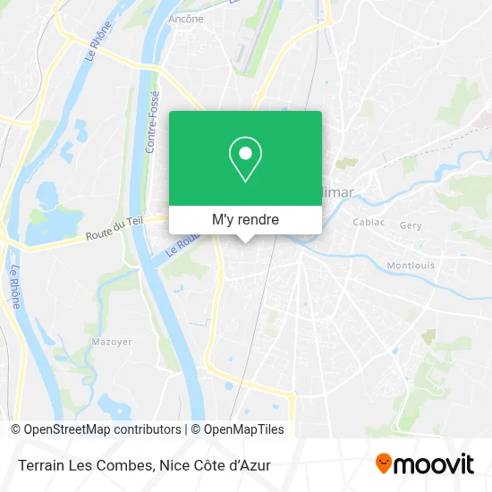 Comment aller à Terrain Les Combes à Montélimar en train ou bus