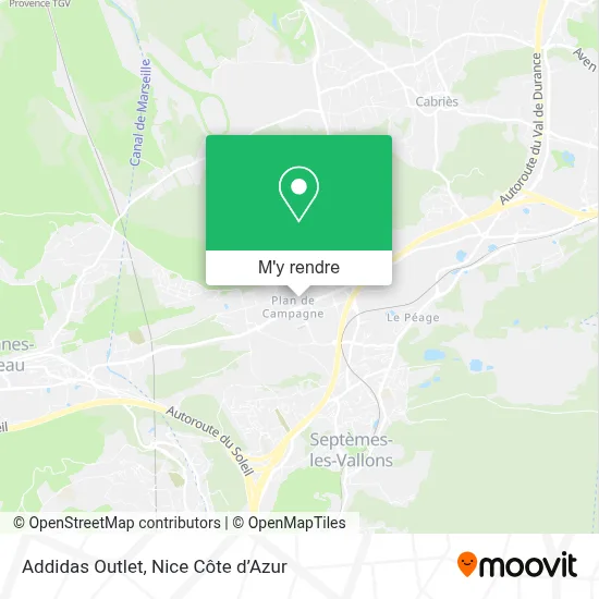 Comment aller à Addidas Outlet à Aix-En-Provence en bus ou train