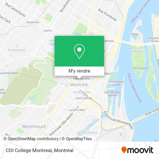 Comment aller à CDI College Montreal à Montréal en métro, bus ou train