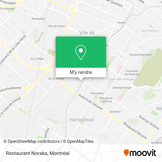 Comment aller à Restaurant Noraka à Montréal en bus ou métro