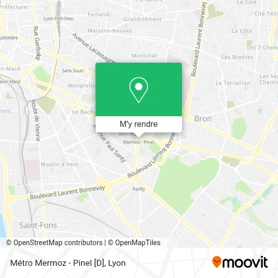 Comment aller à Métro Mermoz - Pinel [D] à Lyon, 8e Arrondissement en ...