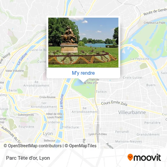 Comment aller à Parc Tête d'or à Lyon en bus, métro ou train