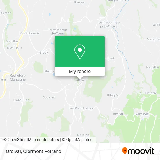 Comment aller à Orcival à Rochefort-Montagne en bus ou train