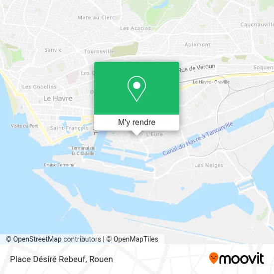 Comment aller à Place Désiré Rebeuf à Rouen en bus ou train