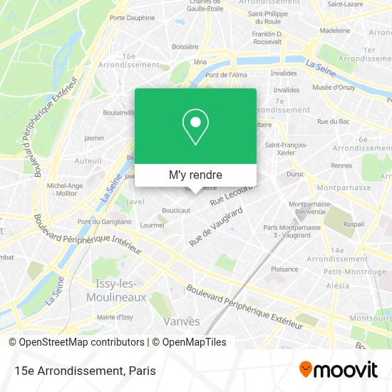 Comment aller à 15e Arrondissement à Paris en métro, bus ou RER