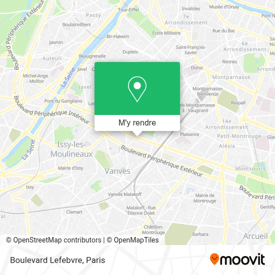 Comment aller à Boulevard Lefebvre à Paris en métro, bus, tram, train ...