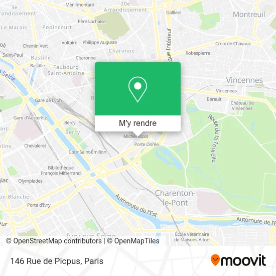 Comment aller à 146 Rue de Picpus à Paris en métro, bus, tram ou RER