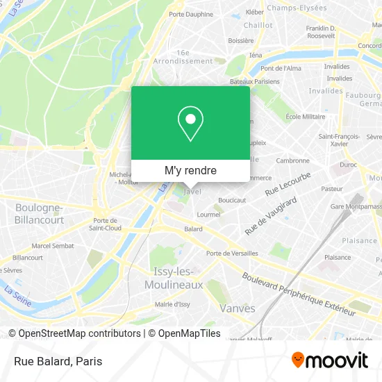 Comment aller à Rue Balard à Paris en métro ou bus
