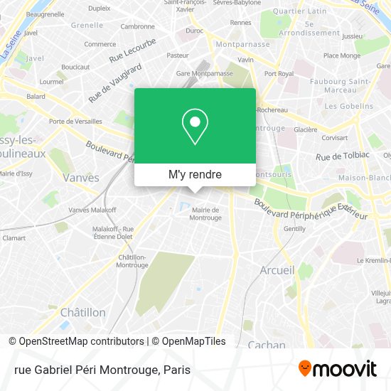 Comment aller à rue Gabriel Péri Montrouge en métro, bus, train ou tram