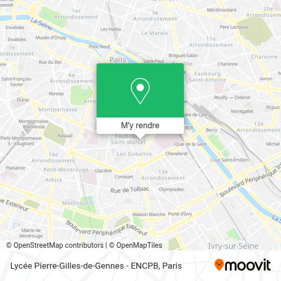 Comment aller à Lycée Pierre-Gilles-de-Gennes - ENCPB à Paris en métro ...