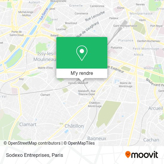 Comment aller à Sodexo Entreprises à Malakoff en bus, métro ou train