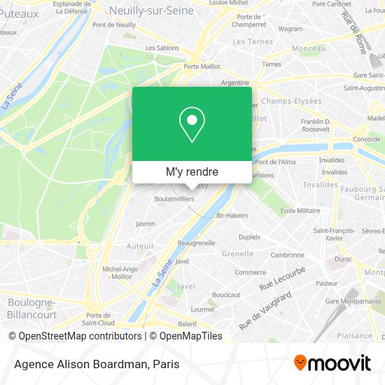Comment aller à Agence Alison Boardman à Paris en bus, métro, RER, tram ...