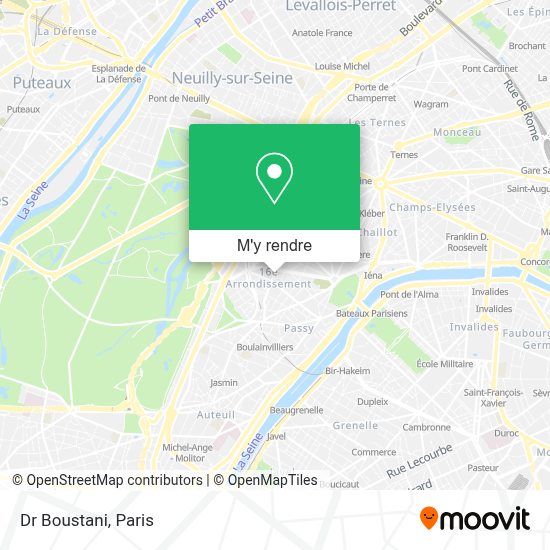 Comment aller à Dr Boustani à Paris en métro, bus, RER ou tram