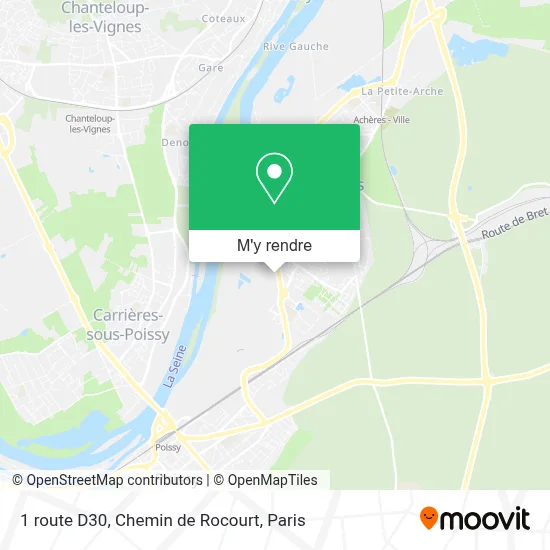 Comment aller à 1 route D30, Chemin de Rocourt à Poissy en bus, RER ...