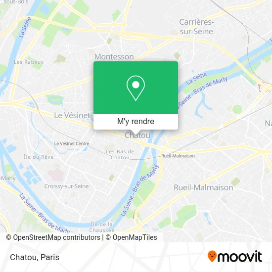 Comment aller à Chatou en bus, RER, métro ou tram