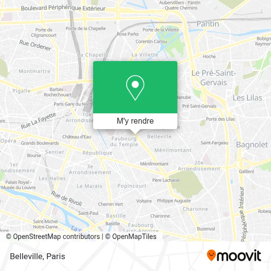 Comment aller à Belleville à Paris en métro, bus, tram ou RER