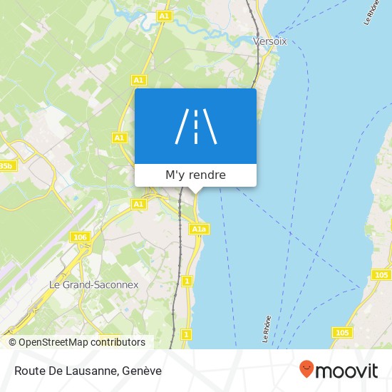 Comment aller à Route De Lausanne, Bellevue en bus, train ou tram?