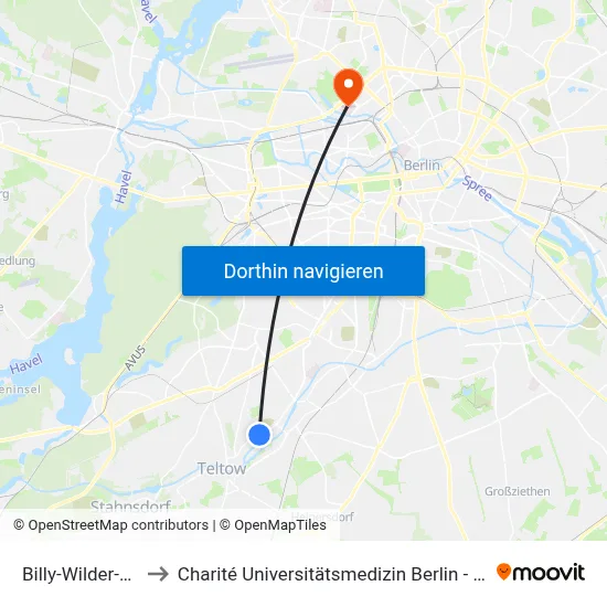 Billy-Wilder-Promenade nach Charité universitätsmedizin Berlin - Campus ...