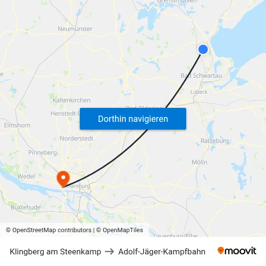 Klingberg Am Steenkamp nach Adolf-Jäger-Kampfbahn mit öffentlichen ...