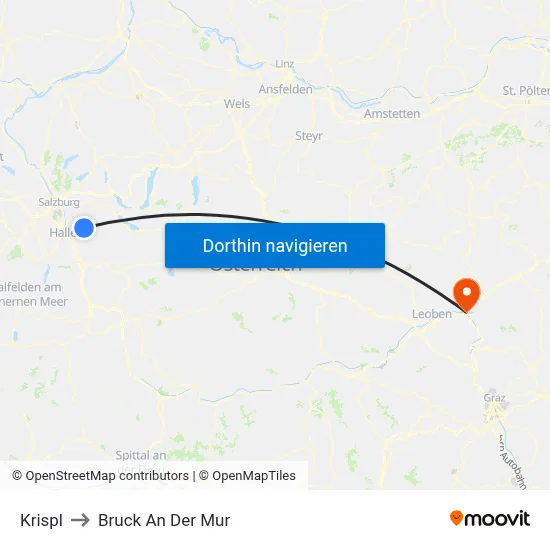 Krispl nach Bruck An Der Mur mit öffentlichen Verkehrsmitteln