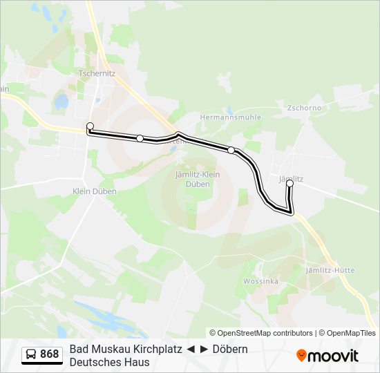 868 Route: Schedules, Stops & Maps - Tschernitz Abzweig Nach Klein ...