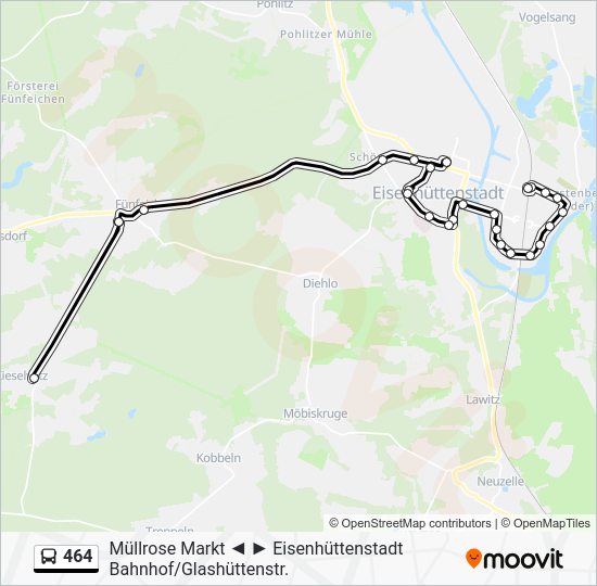 464 Route: Schedules, Stops & Maps - Eisenhüttenstadt Bahnhof ...