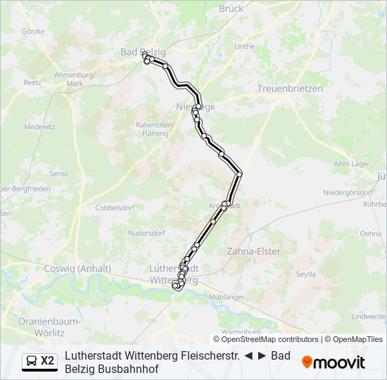 x2 Route: Fahrpläne, Haltestellen & Karten - Lutherstadt Wittenberg ...