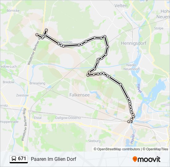 671 Route: Fahrpläne, Haltestellen & Karten - Paaren Im Glien Dorf ...