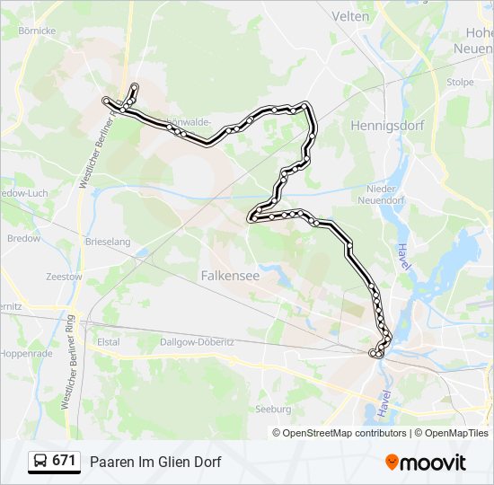 671 Route: Fahrpläne, Haltestellen & Karten - Paaren Im Glien Dorf ...