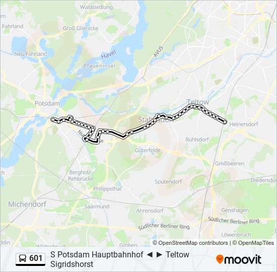 601 Route: Schedules, Stops & Maps - Teltow Bahnhof (Updated)