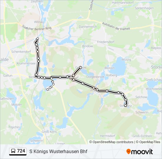 724 Route: Fahrpläne, Haltestellen & Karten - S Königs Wusterhausen Bhf ...