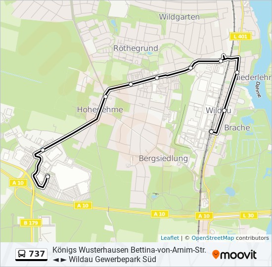 737 Route: Schedules, Stops & Maps - Wildau A10 Center Ost
